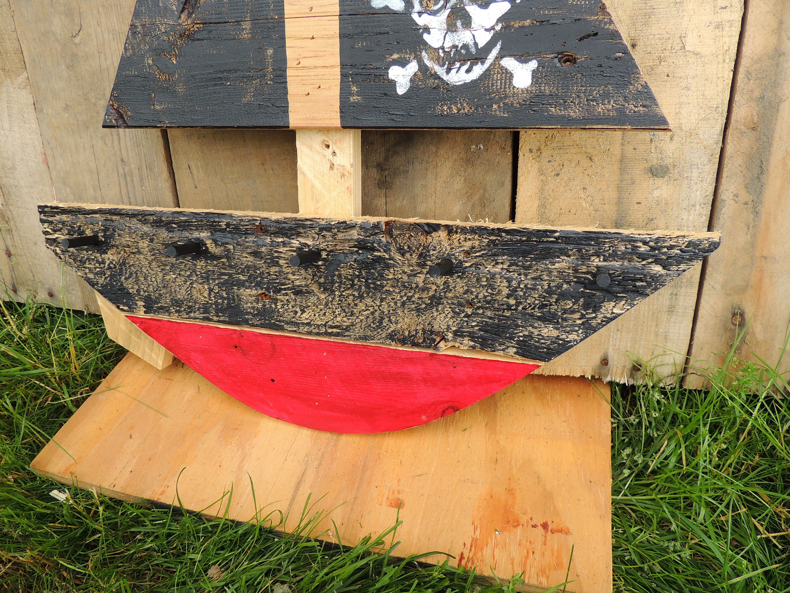 Pirate Ship Key Rack Hooks Kids Children's Room Man Cave Decor Jolly ...