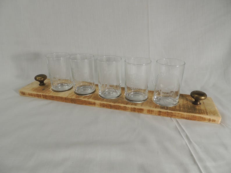 Beer Flight, Tasting Set Reclaimed Wood With Customized Glasses - Etsy