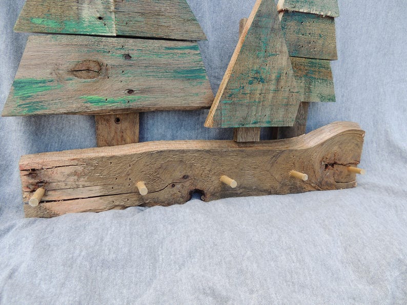 Pine Tree Key Rack, Forest Entryway Hooks, Rustic Home Decor, Reclaimed ...