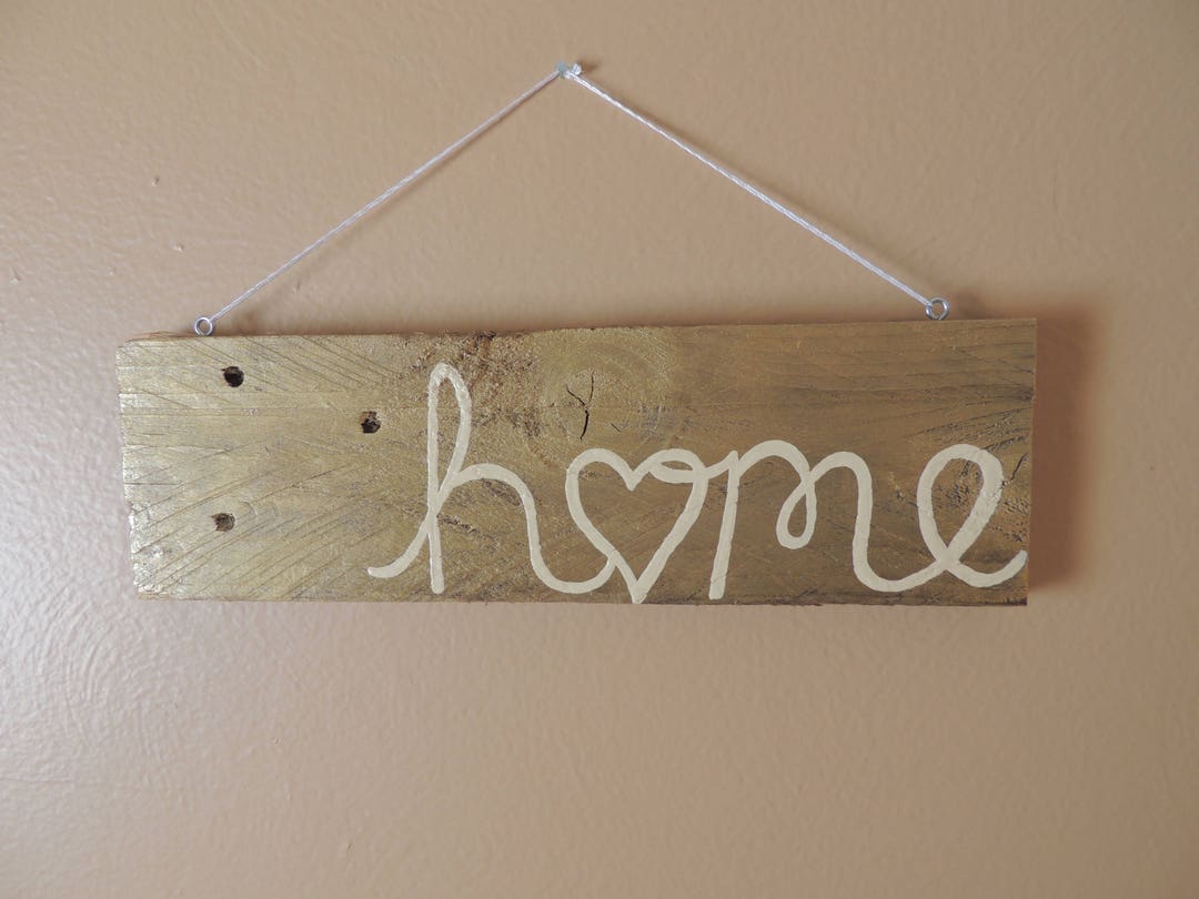 Home With Heart Sign Small Rustic Pallet Wood Decorative Home Accent ...
