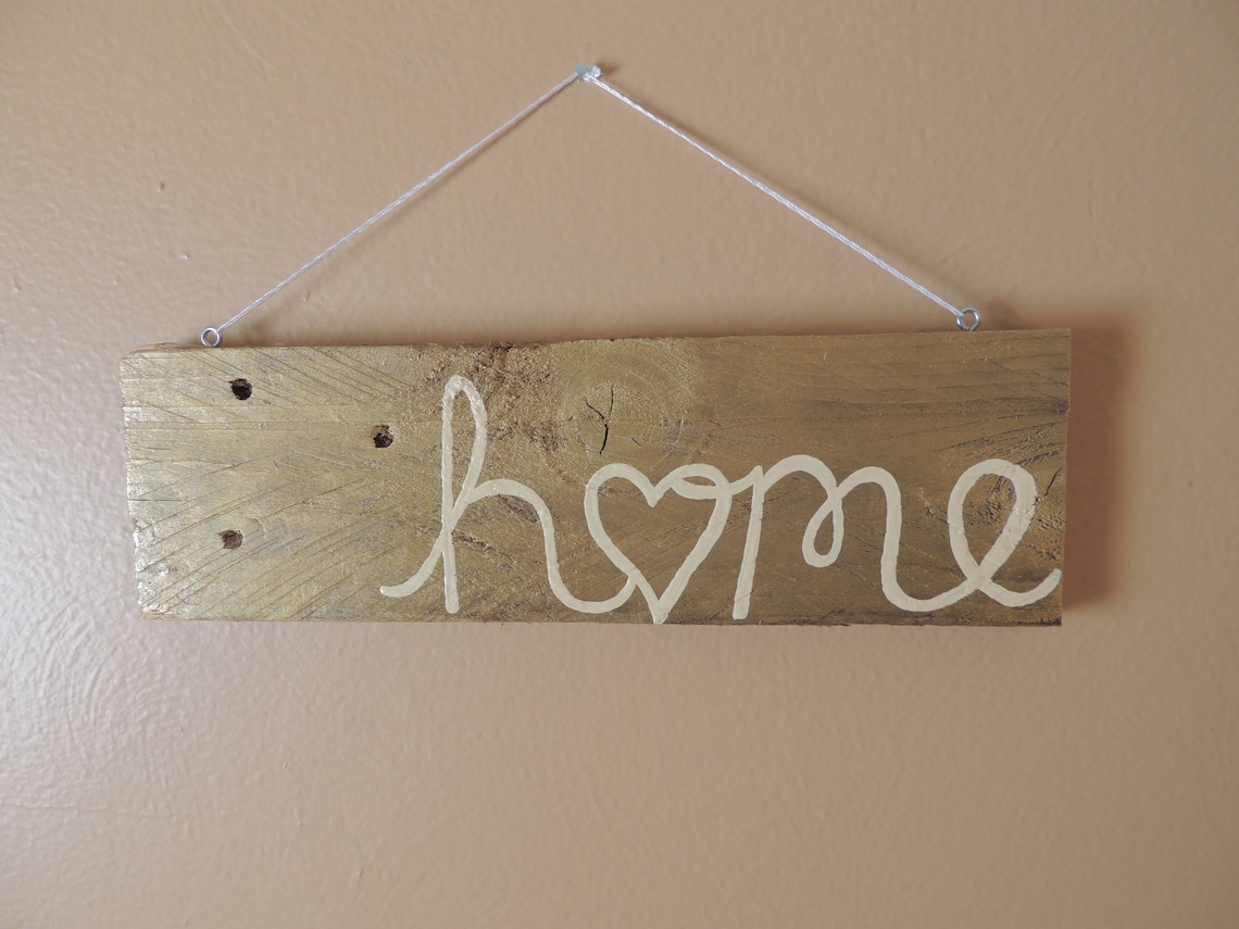 Home With Heart Sign Small Rustic Pallet Wood Decorative Home Accent ...