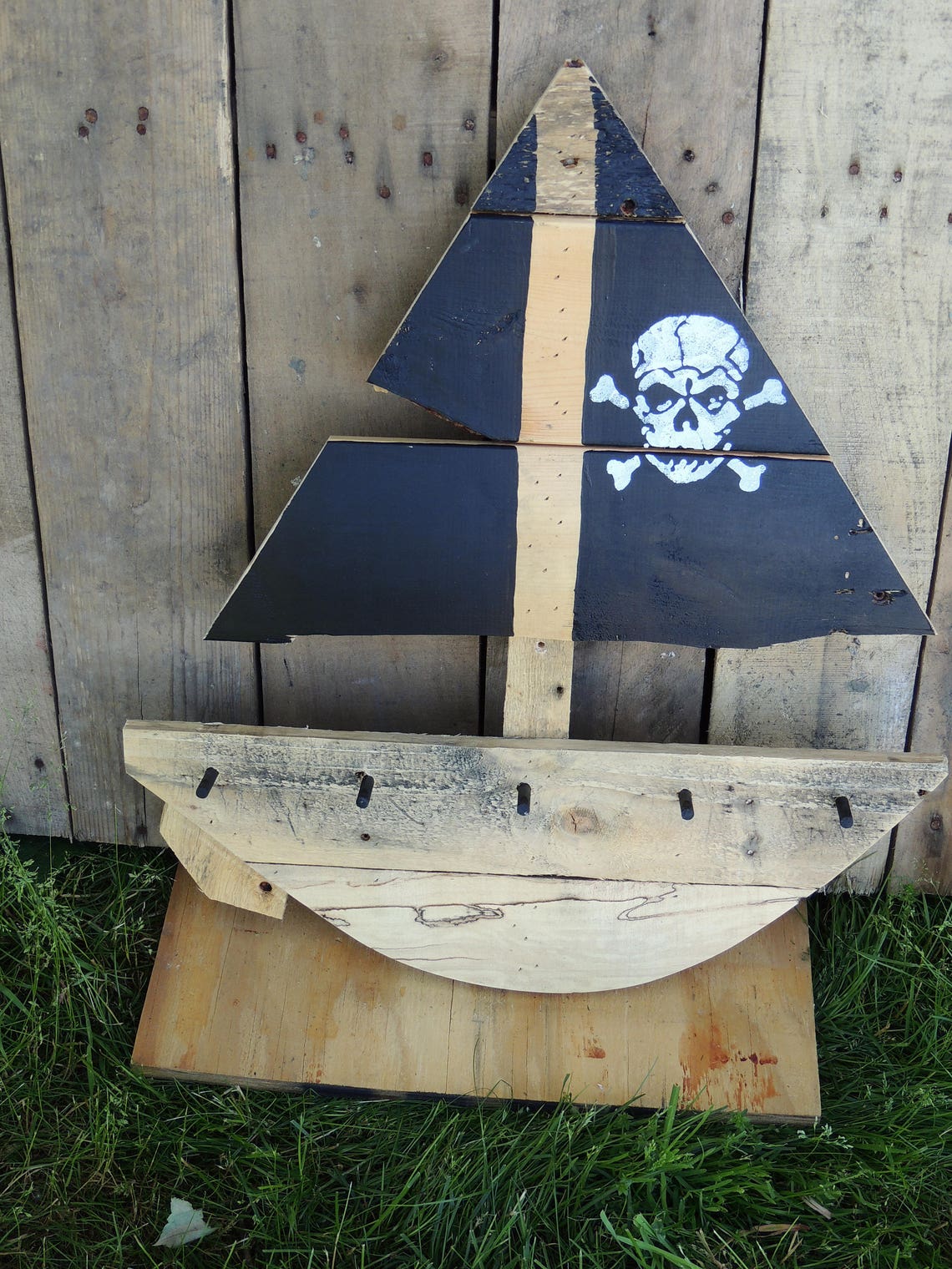 Pirate Ship Key Rack Hooks Kids Children's Room Man Cave Decor Jolly ...
