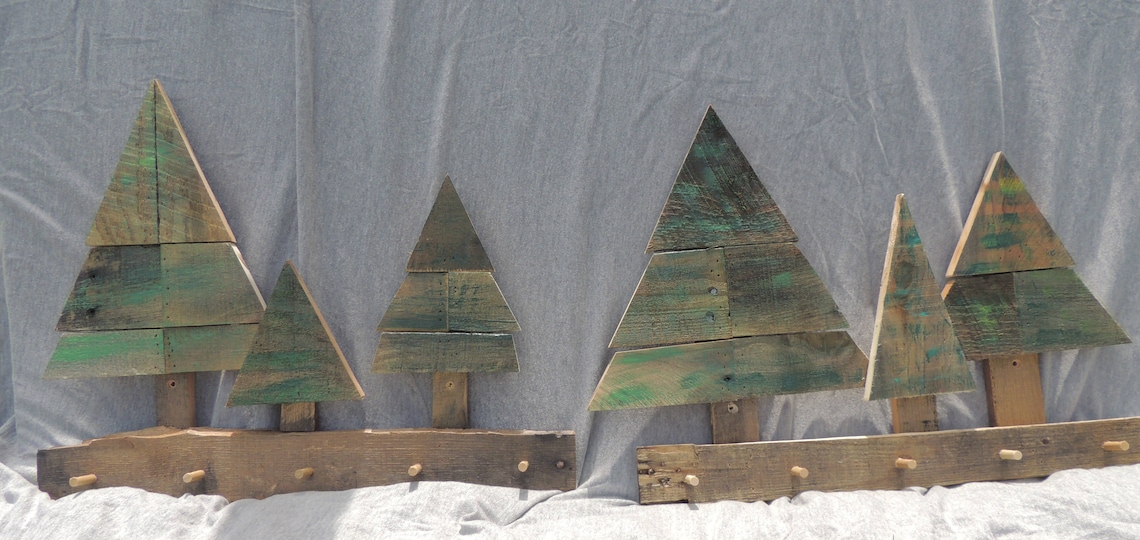 Pine Tree Key Rack, Forest Entryway Hooks, Rustic Home Decor, Reclaimed ...