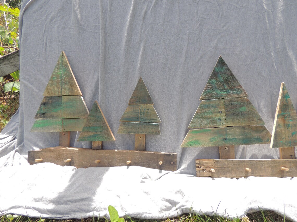 Pine Tree Key Rack, Forest Entryway Hooks, Rustic Home Decor, Reclaimed ...