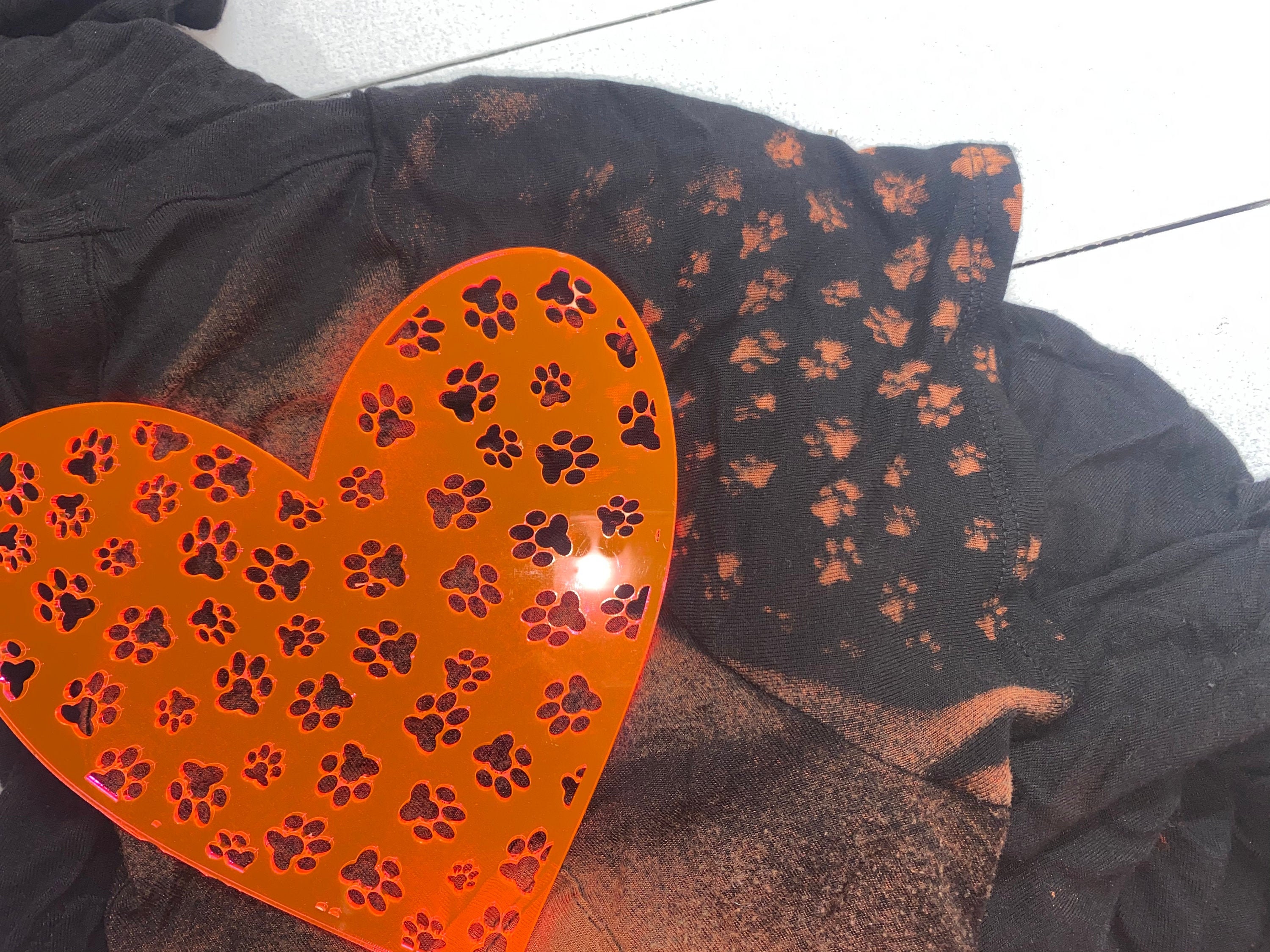 Shirt Bleaching Pattern Stencils Paw Print or Cheetah Neon Acrylic - Etsy