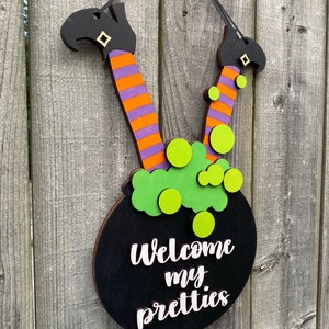 DIGITAL FILE ONLY Halloween Witch Door Hanger Sign | Welcome My ...