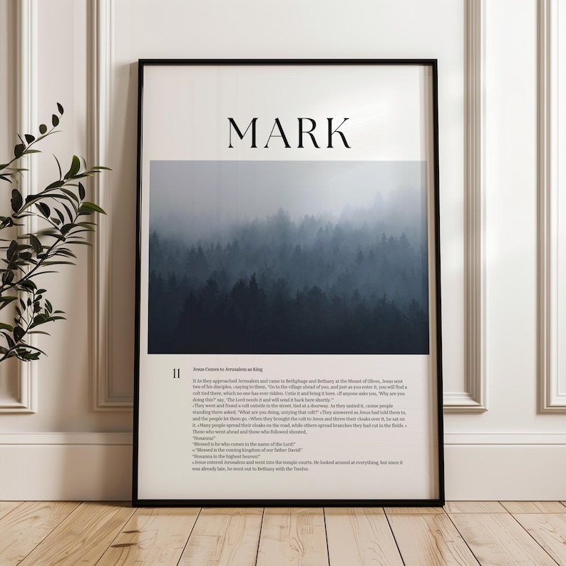 Mark 11 Jesus Comes to Jerusalem as King | Christian Bible Verse Print ...