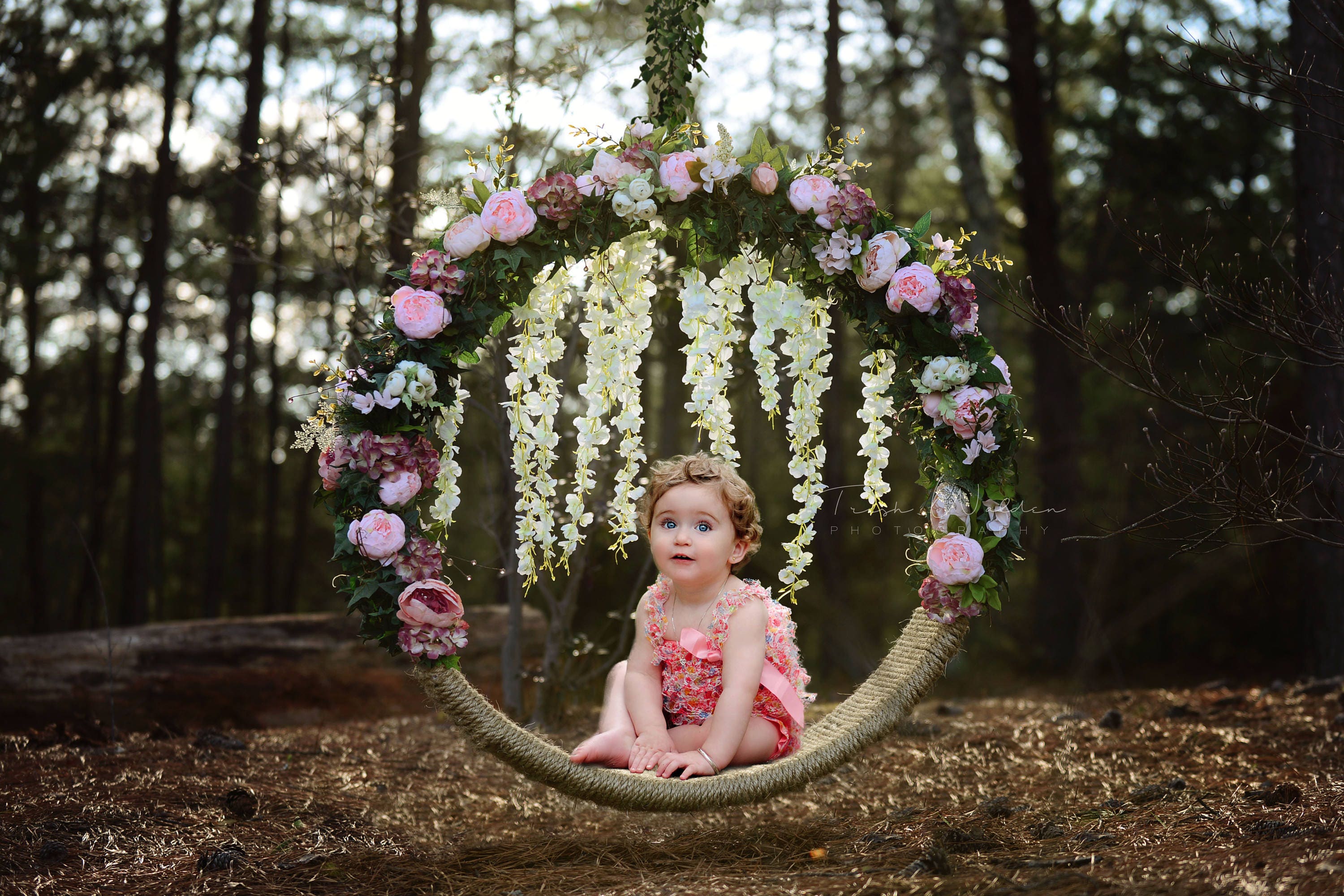 Floral Hoop Swing Digital Backdrop - Etsy