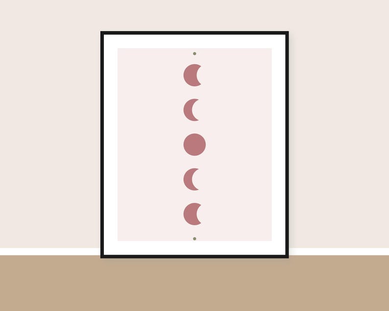 Blush Mauve Arch Sun Moon Prints, Boho Gallery Wall Art Set (digital ...