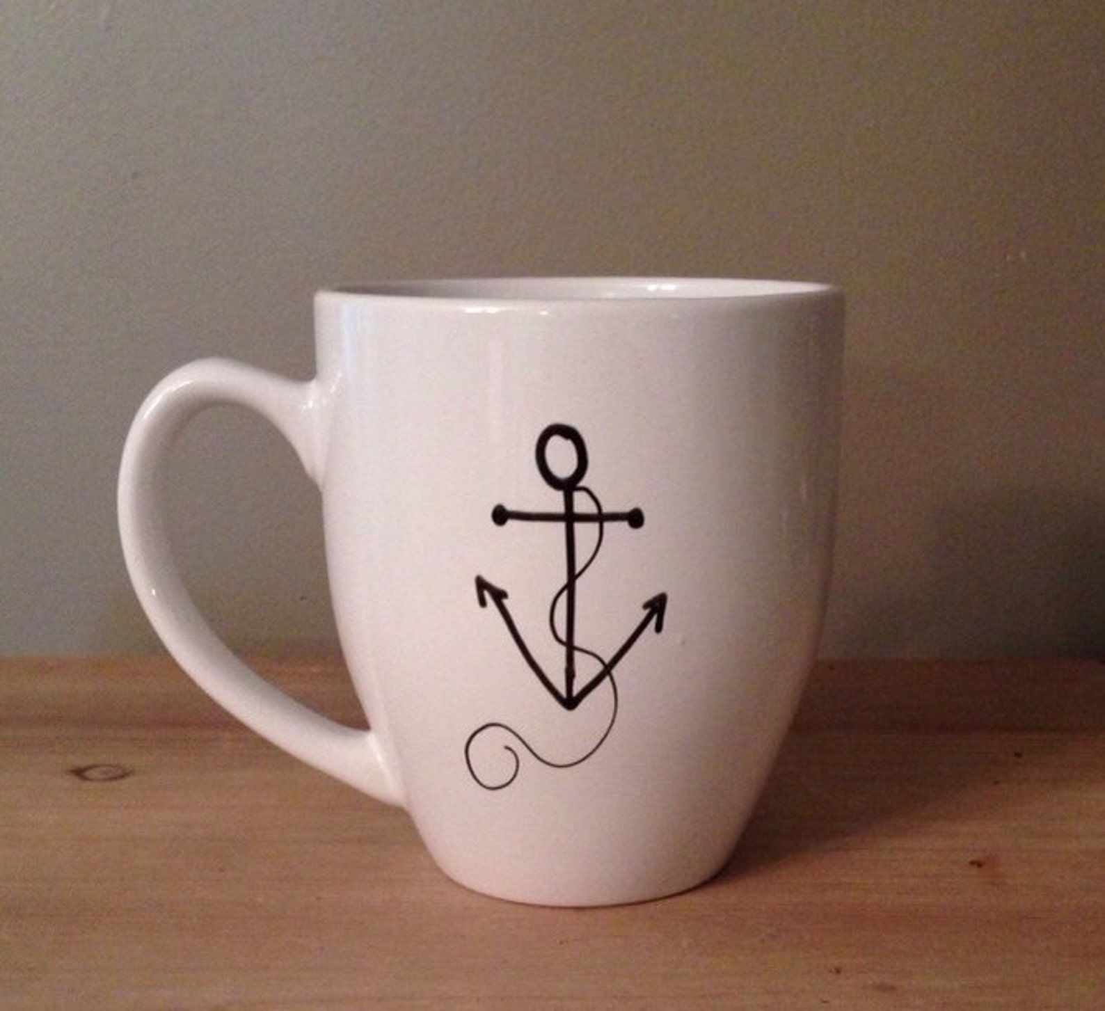 Handwritten Coffee Mug Anchor Mug Sailor Mug - Etsy