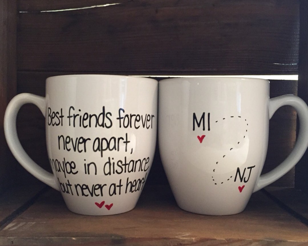 Best Friends Mug Set , Long Distance Best Friends, Long Distance ...