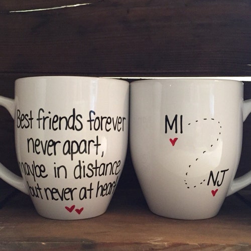 Best Friends Mug Set Long Distance Best Friends Long - Etsy