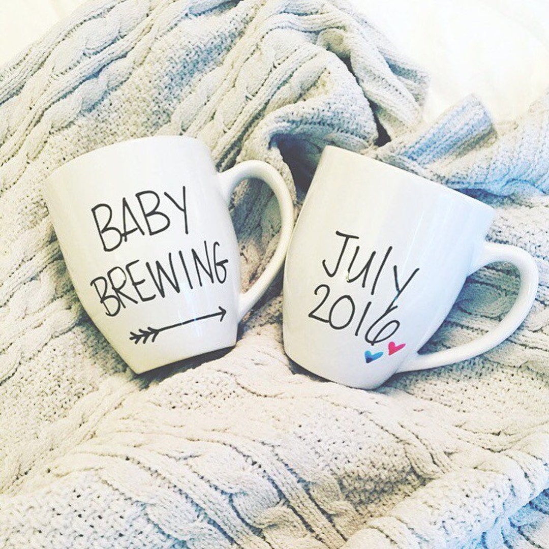 Baby Brewing Mugs, Prenancy Announcement, Baby Announcement Mug ...