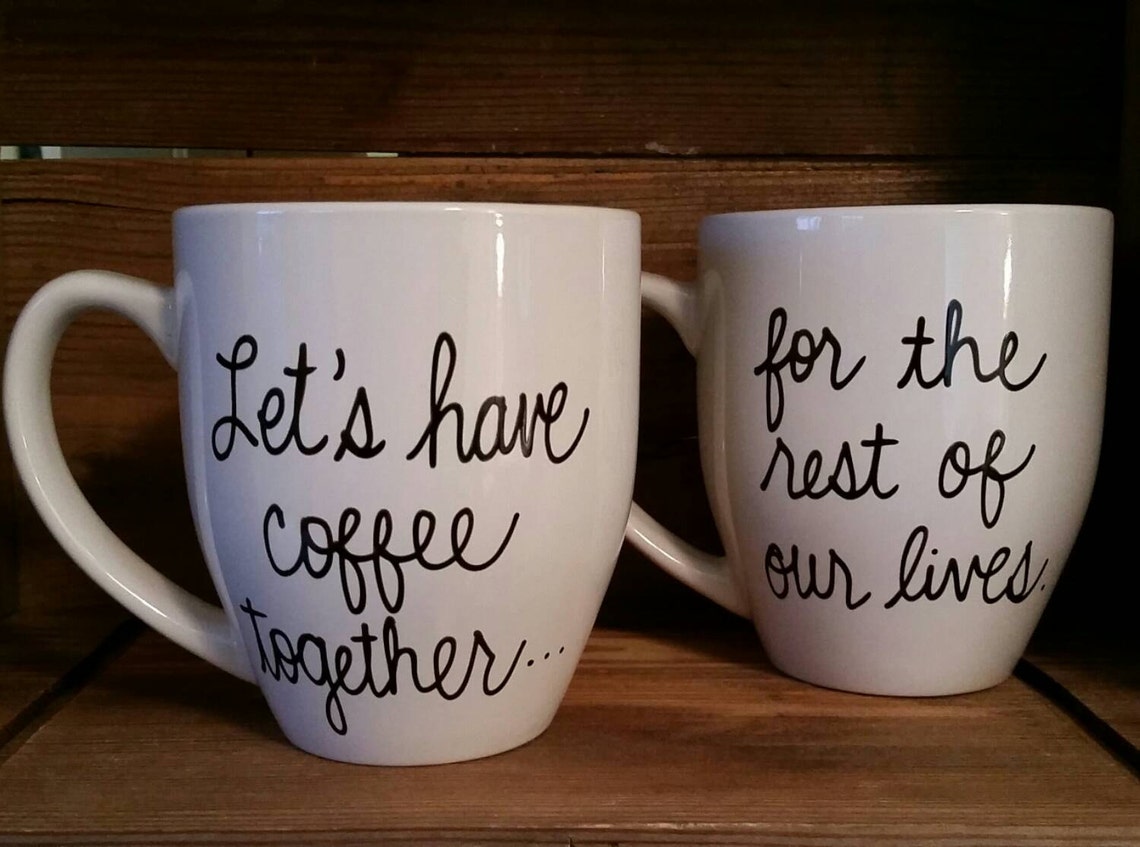 Let's Have Coffee Together Mugs Proposal Mugcouple's | Etsy