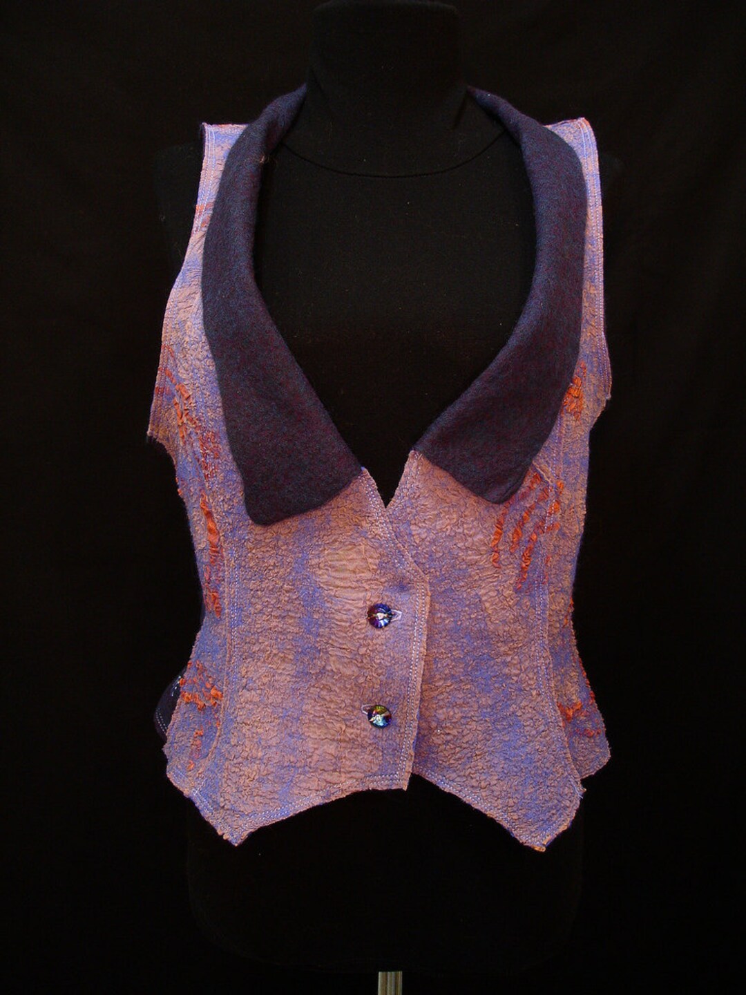 Nuno Felted Vest, Wool Vest, Merino, Silk Vest, Iridescent Silk Chiffon ...