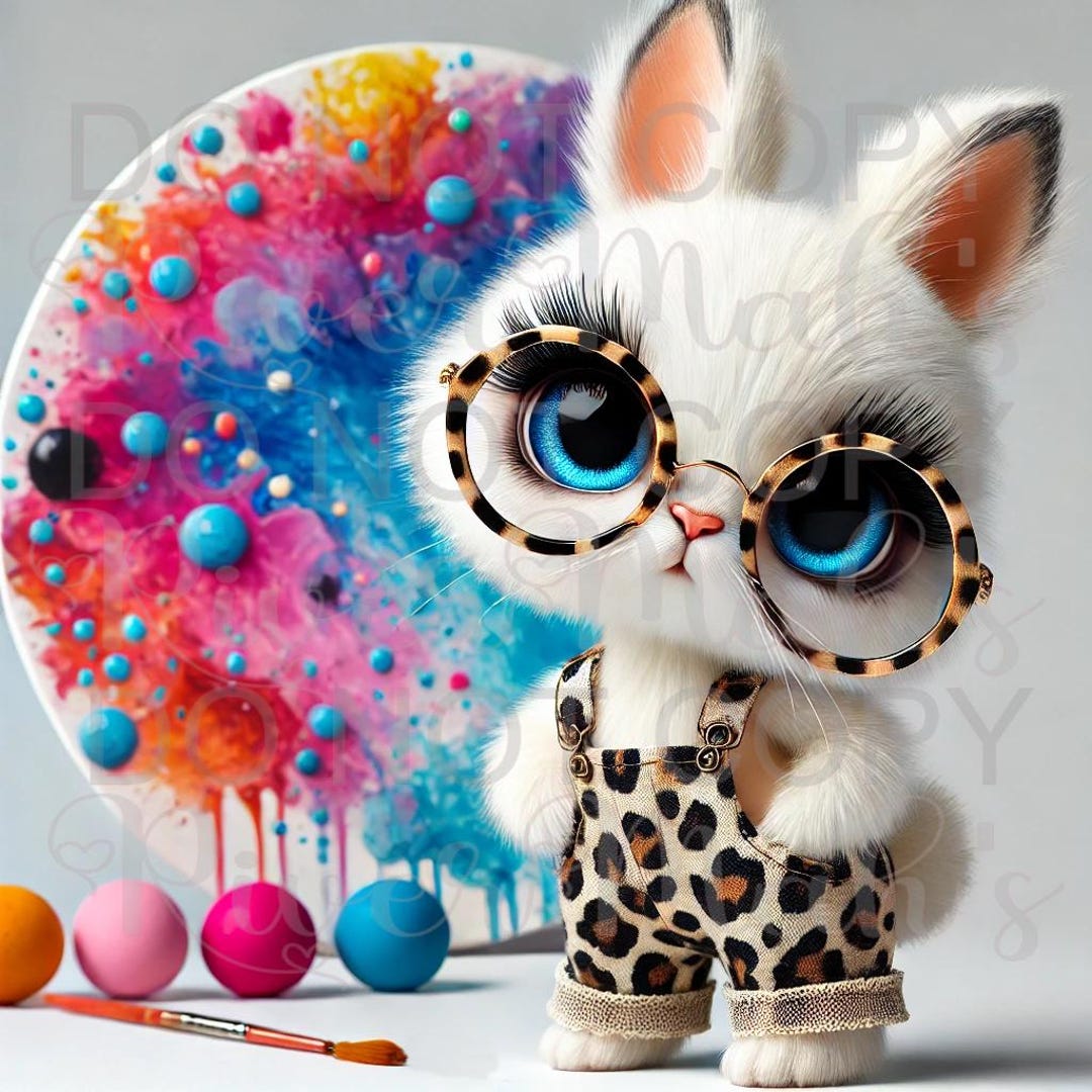 Bunny Rabbits 2 Cute PNG Images of Sassy Colorful Bunnies for EASTER - Etsy