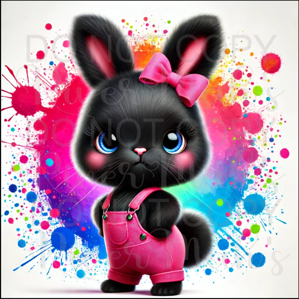 Bunny Rabbits 2 Cute PNG Images of Sassy Colorful Bunnies for EASTER - Etsy