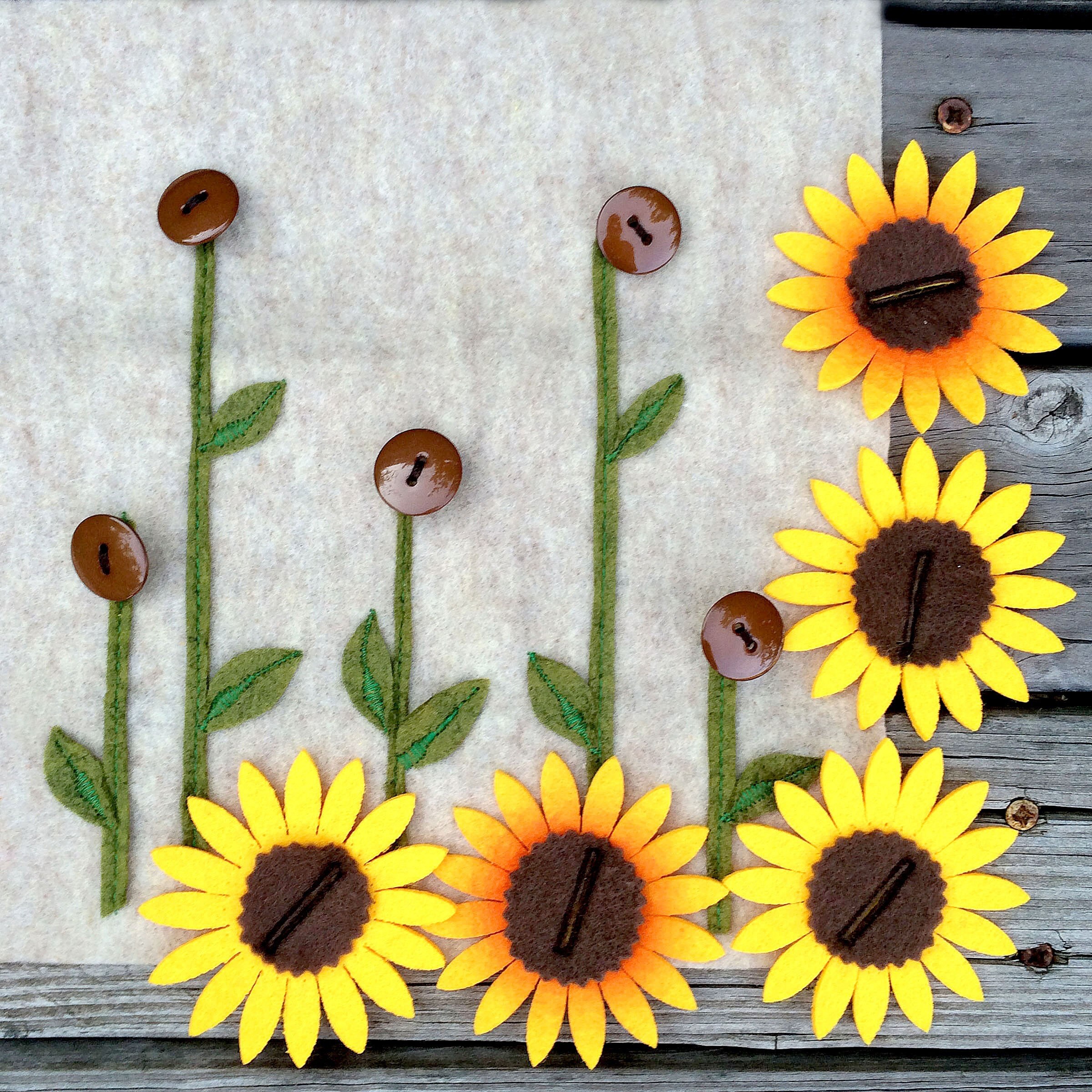 Felt Sunflower Button Activity Page: Fine Motor Skills Quiet Book ...
