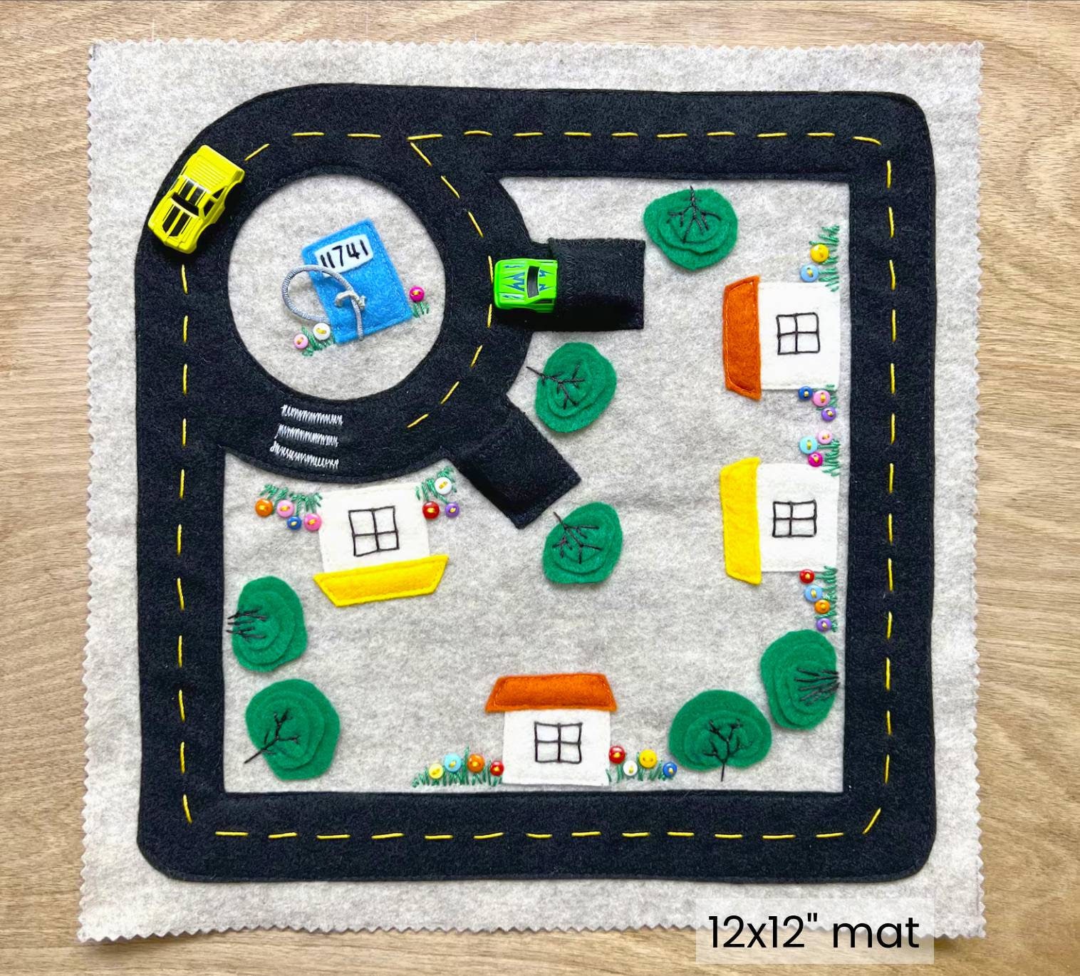 Felt Road Playmat: Handmade Foldable Car Track With Garage - Etsy