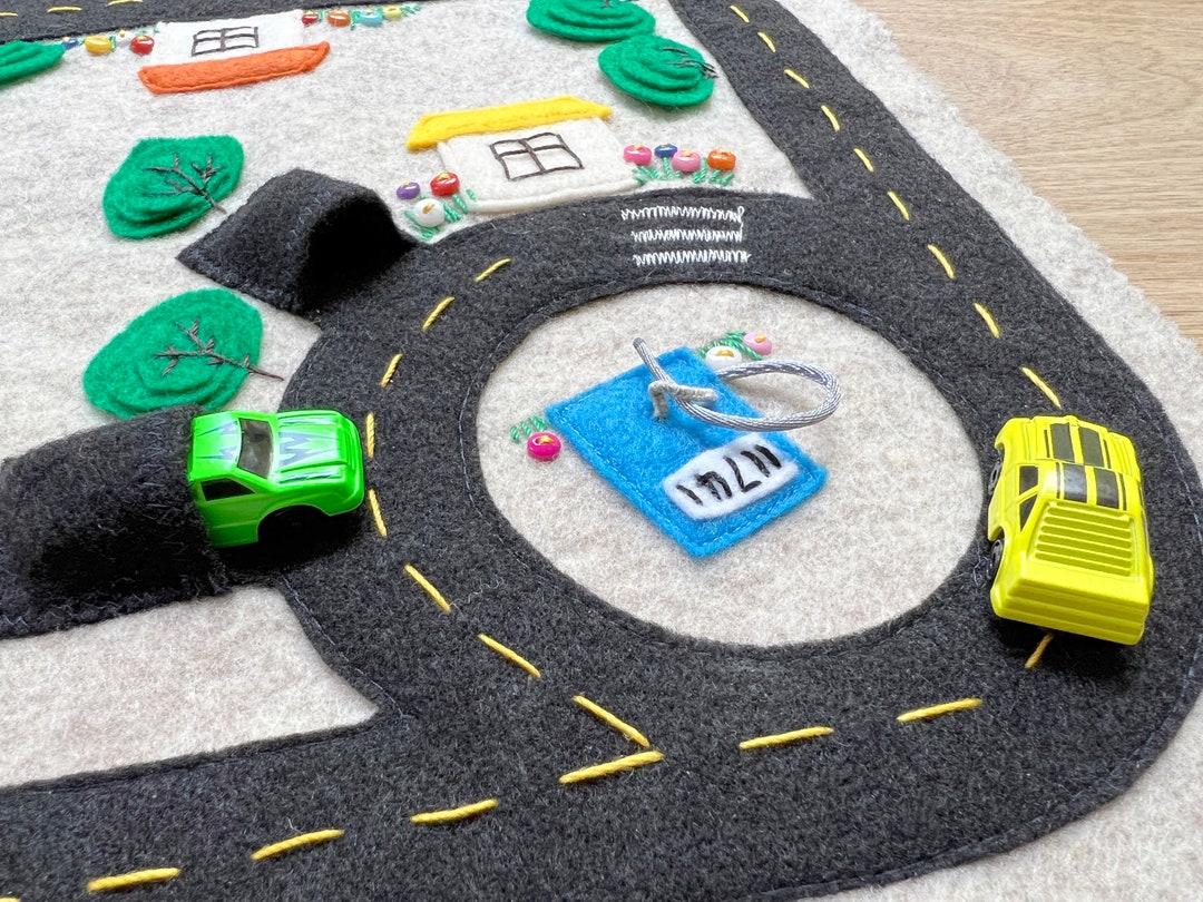 Mini Felt Car Track Playmat: Handmade Foldable Sensory Toy - Etsy