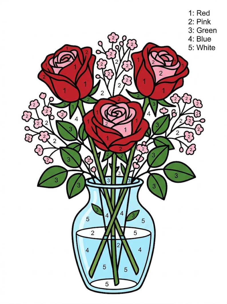 Color by Number E-book, 100 Pages Printable Coloring Book (digital ...