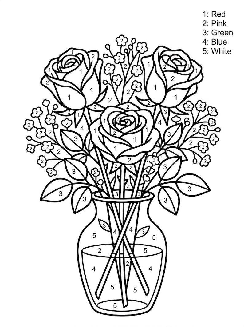 Color by Number E-book, 100 Pages Printable Coloring Book (digital ...