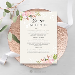 Easter Menu Printable Easter Dinner Menu Rustic Easter Menu - Etsy