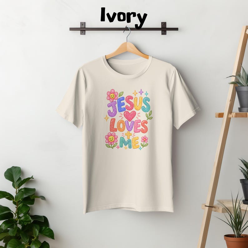 Jesus Loves Me Crayon Doodle Comfort Colors Tee, Christian Faith Shirt ...