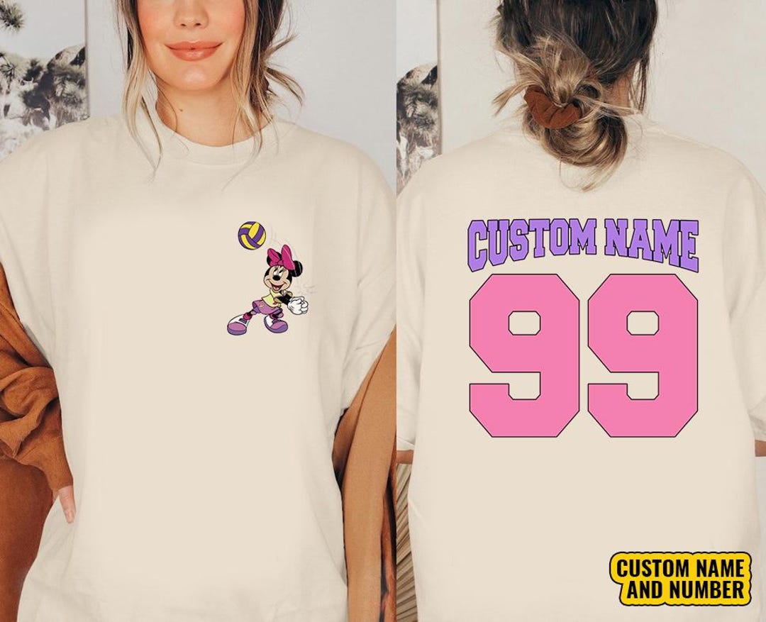 Personalized Minnie Volleyball Shirt, Custom Name & Number Shirt ...