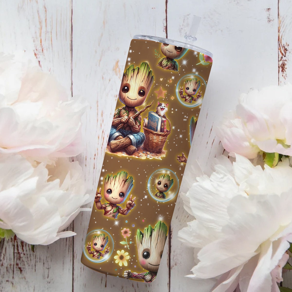 Baby Groot 20oz Skinny Tumbler Wrap PNG, Guardians of the Galaxy PNG ...