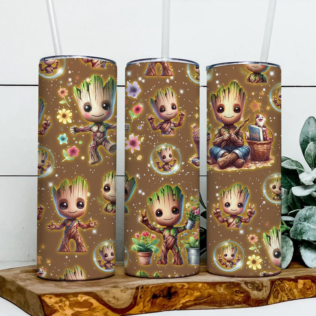 Baby Groot 20oz Skinny Tumbler Wrap PNG, Guardians of the Galaxy PNG ...