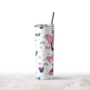 Minnie Mouse Tumbler Wrap PNG, Personalized Name Minnie 20oz Skinny ...