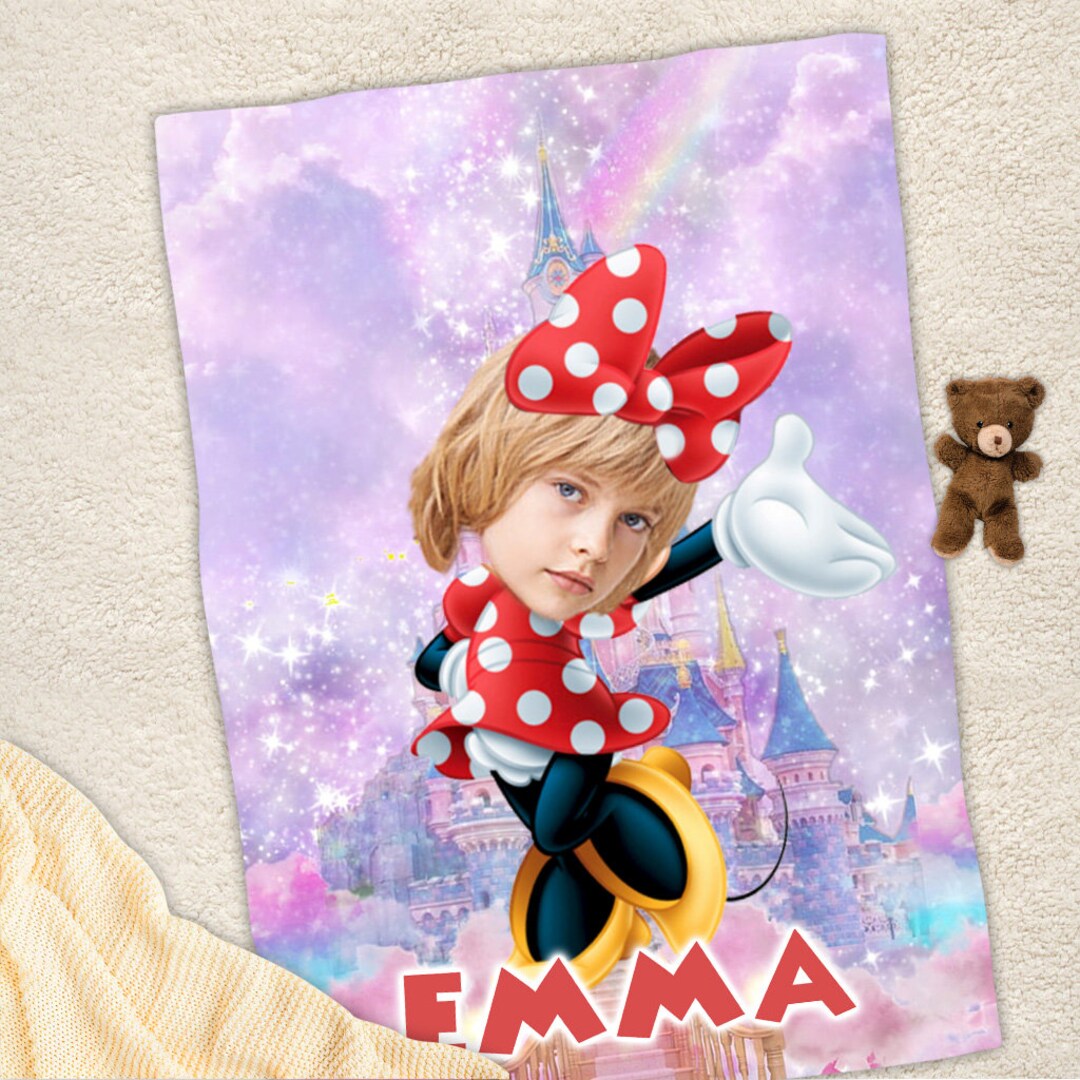 Personalized Photo Minnie Mouse Blanket, Minnie Baby Picture Blanket ...