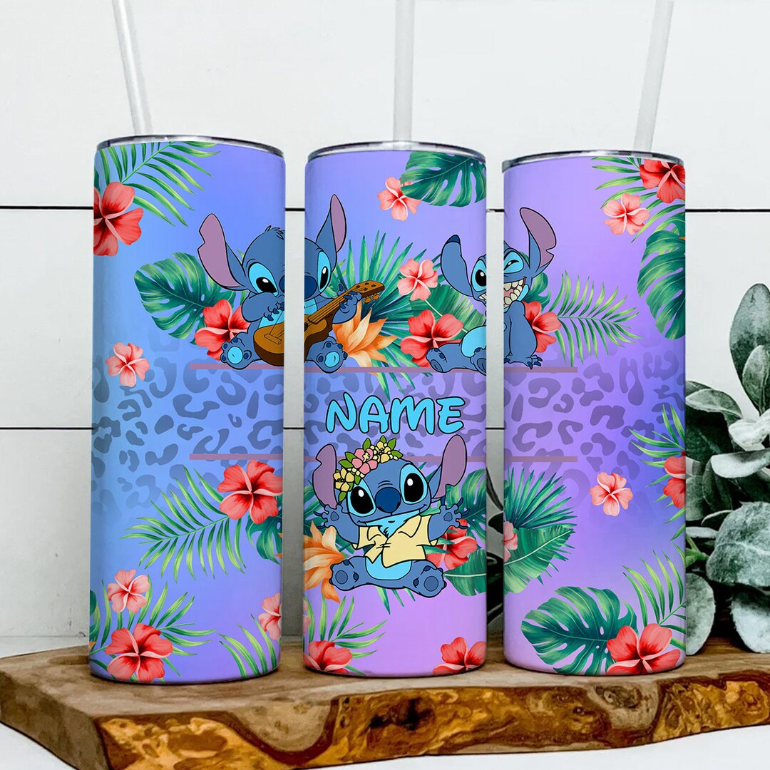 Personalized Name Stitch 20oz Skinny Tumbler Wrap PNG, Lilo and Stitch ...