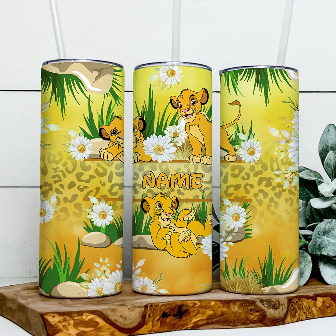 Personalized Name Baby Simba 20oz Skinny Tumbler Wrap PNG, Lion King ...