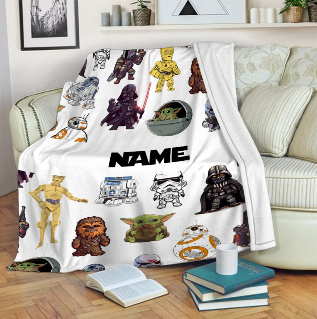 Custom Name Star Wars Characters Throw, Star Wars Blanket, Star Wars ...