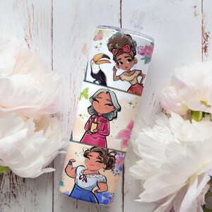 Chibi Encanto Family Characters 3D 20oz Skinny Tumbler Wrap PNG ...