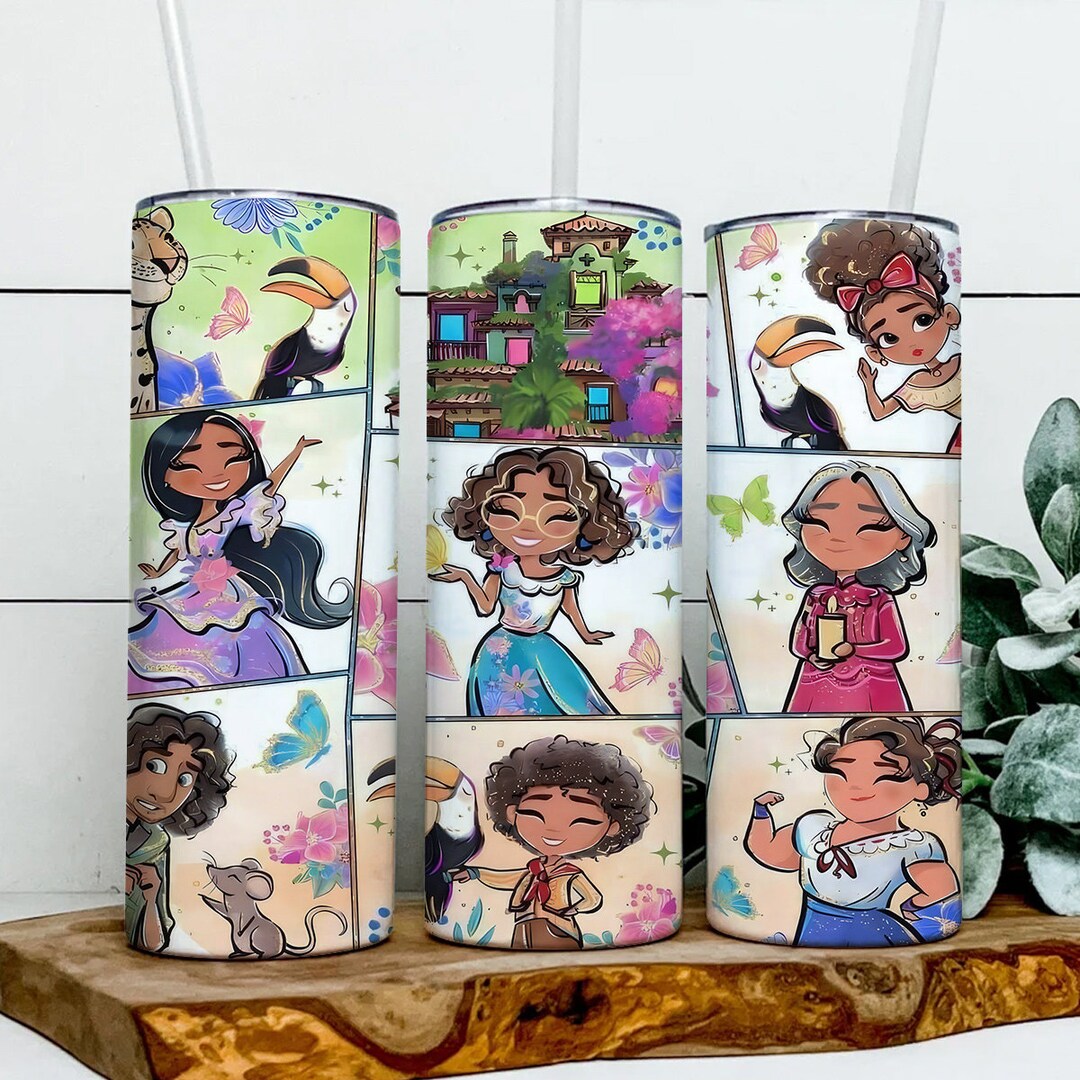 Chibi Encanto Family Characters 3D 20oz Skinny Tumbler Wrap PNG ...