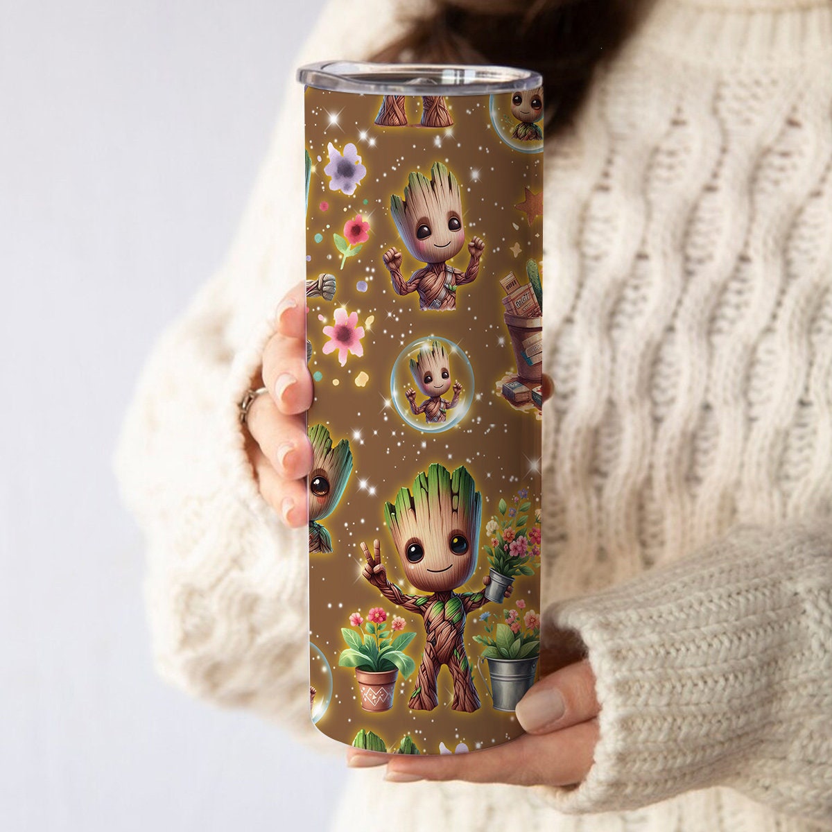 Baby Groot 20oz Skinny Tumbler Wrap PNG, Guardians of the Galaxy PNG ...