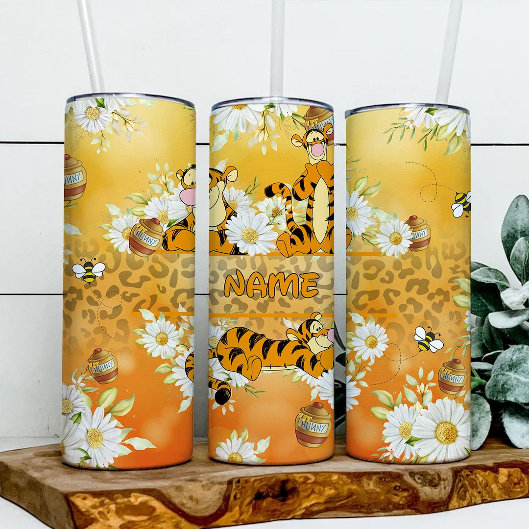 Personalized Name Tigger 20oz Skinny Tumbler Wrap PNG, Pooh Bear ...