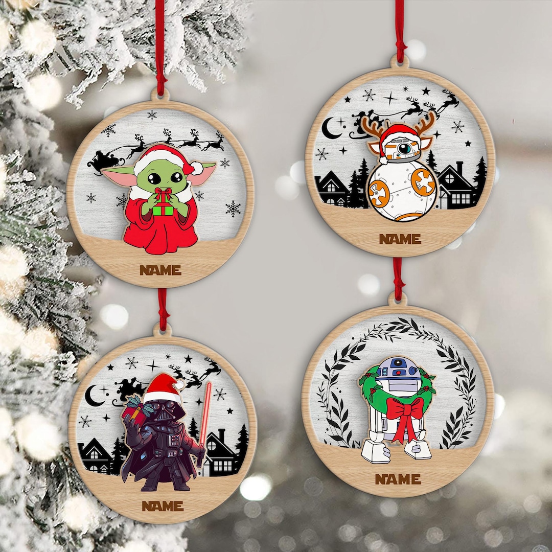 Christmas Star Wars Characters Ornament, Custom Name Star Wars Ornament ...