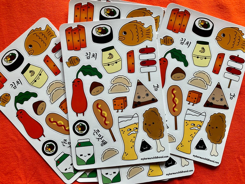 Korean Food Sticker Set by My Korean Childhood - Etsy