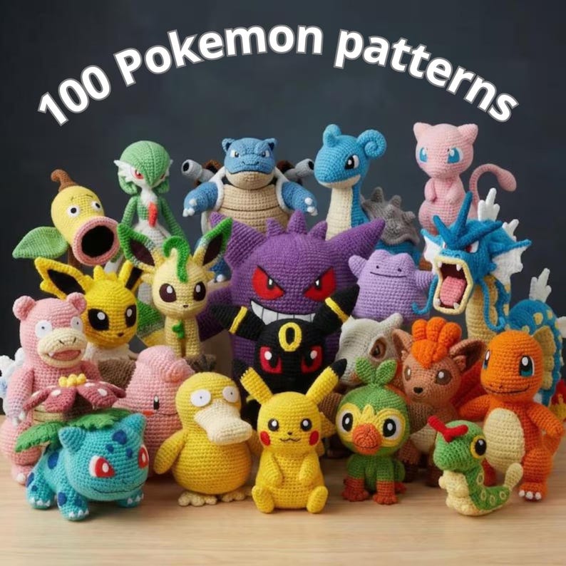 100 Pokemon-inspired Crochet Pattern Bundle PDF – Mega Amigurumi Pack ...