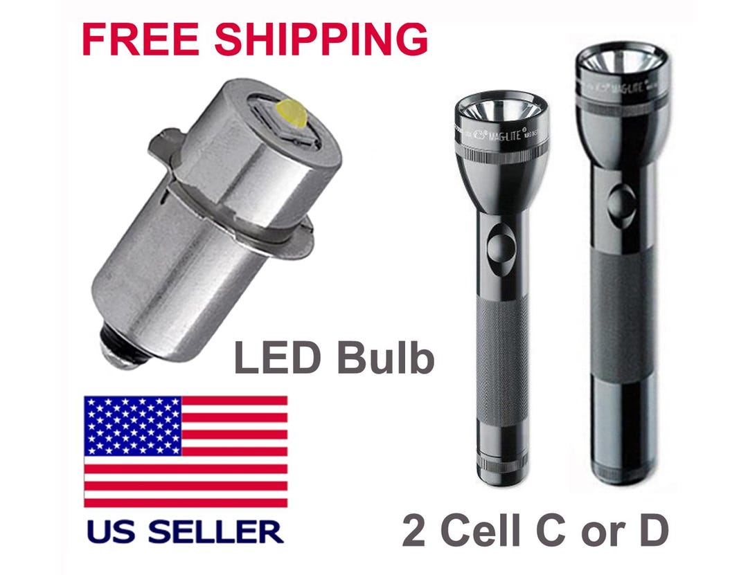MAGLITE 2 Cell C/D 3V LED Replacement Upgrade Bulb Flashlight Lantern ...