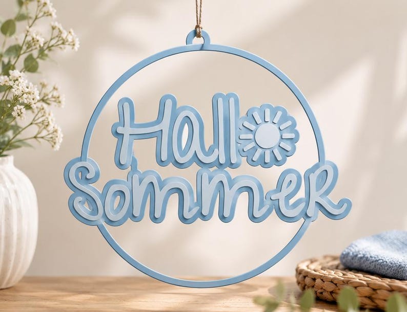 3D Print File Hello Summer Loop Gift Tag Saying DIY Decoration | 3MF ...
