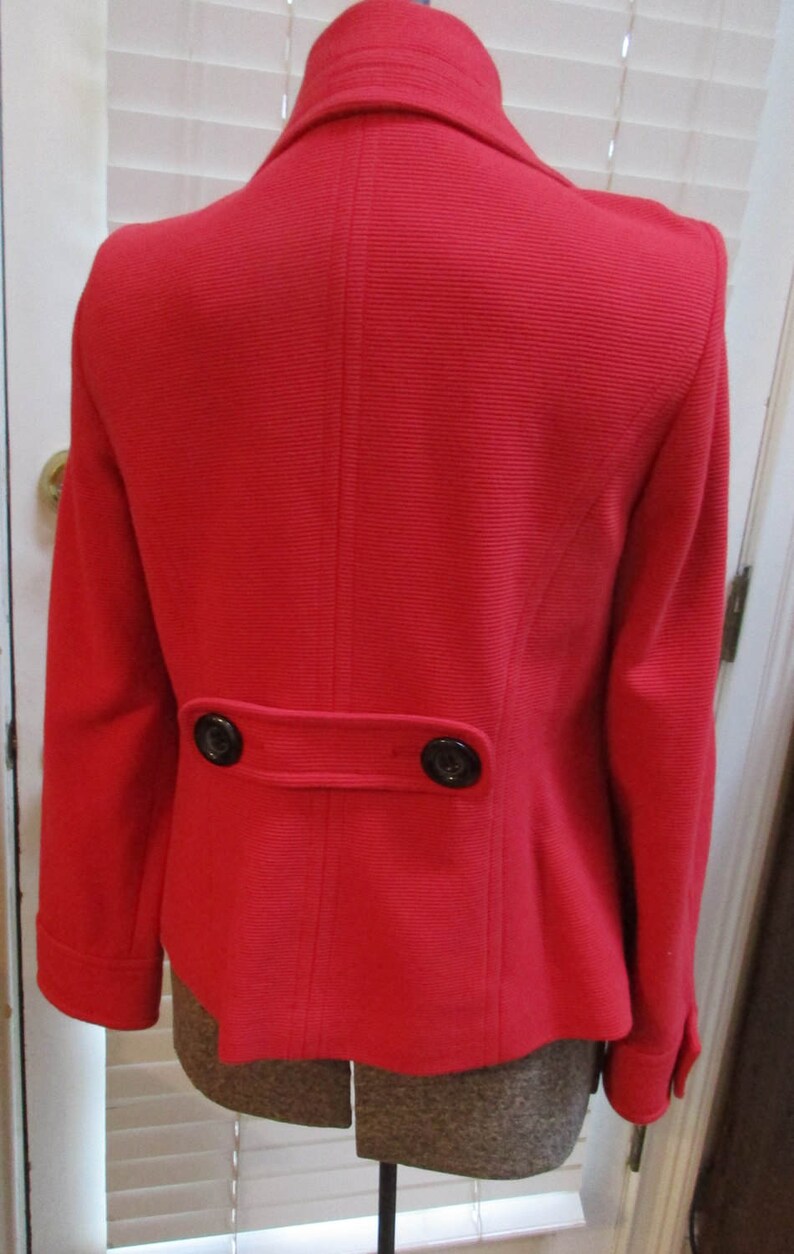 Vintage Red Short Jacket Double Breasted Black Buttons Size 8 - Etsy