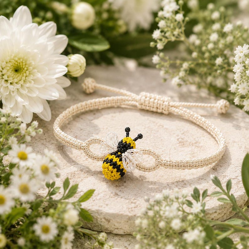 Crochet Bumble Bee Bracelet Pattern, Miniature Bee Jewelry Tutorial ...