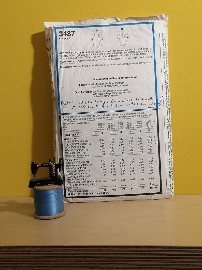 Vintage Sewing Pattern: Style 3487 From 1981, UK Size 20, Knee-length ...