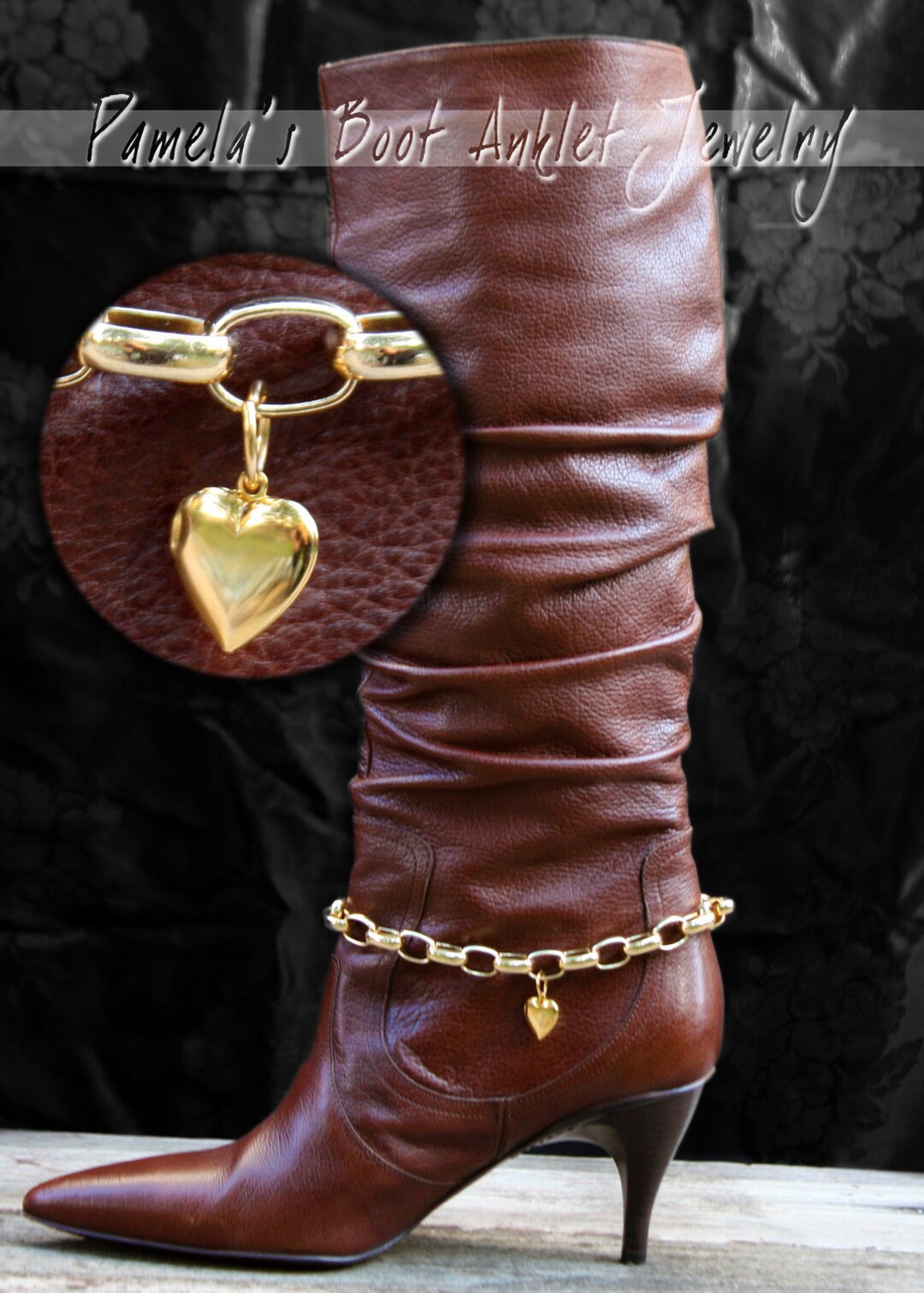 Boot Anklet Jewelry Large Gold Chain With Gold Opening Locket - Etsy