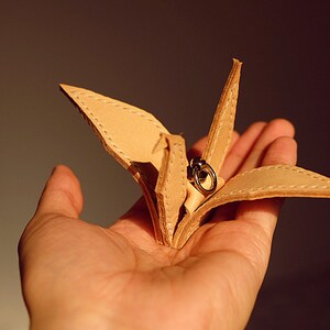 100% Handmade Key Chains Cute Bird Key Ring Crane Chains Bag Charm car ...